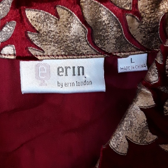 erin london | Jackets & Coats | Vintage Flocked Crushed Gold Red Velvet ...